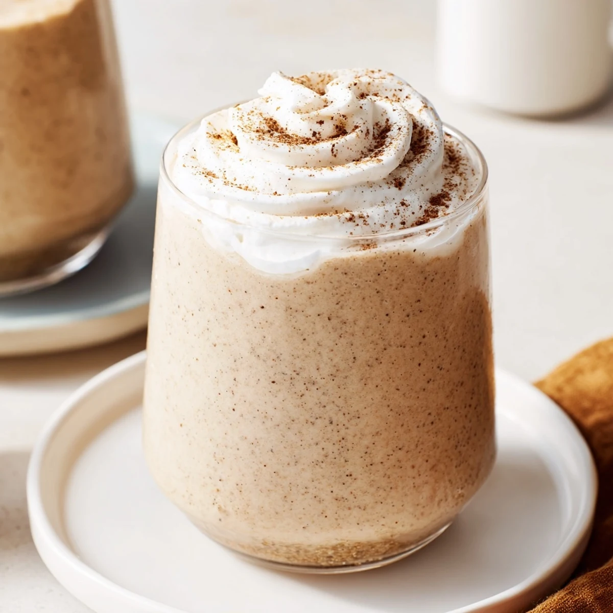 Creamy spiced gingerbread smoothie with warm flavors