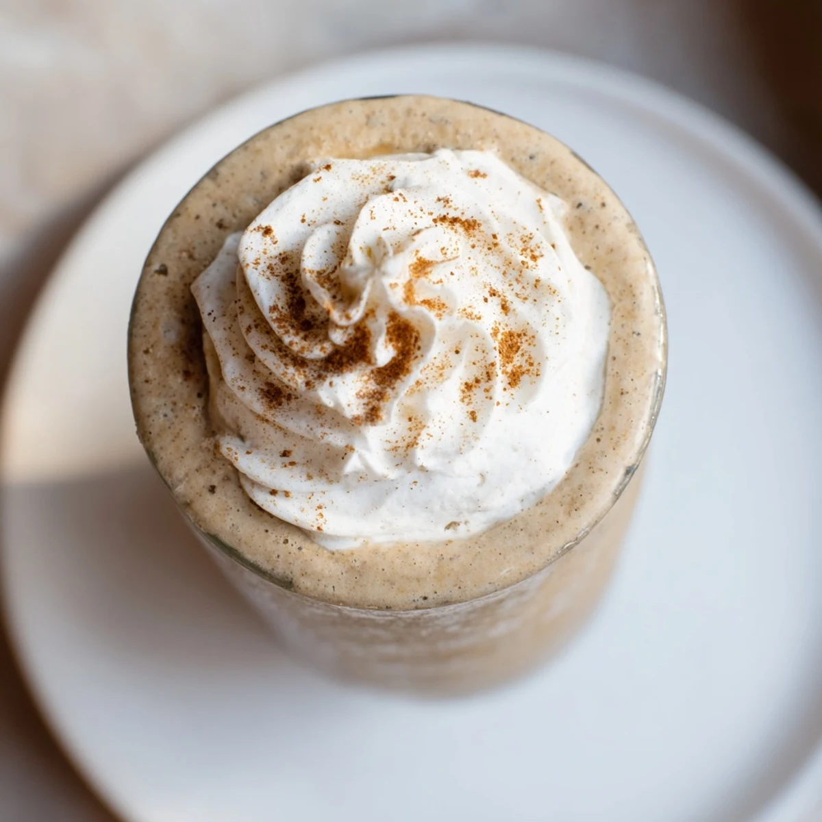 Creamy spiced gingerbread smoothie with warm flavors