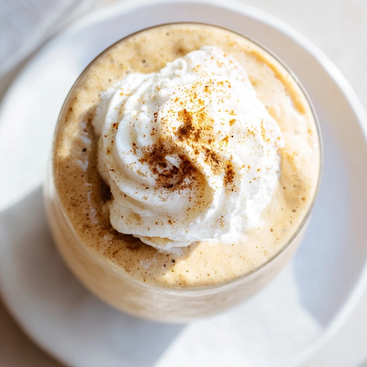 Creamy spiced gingerbread smoothie with warm flavors